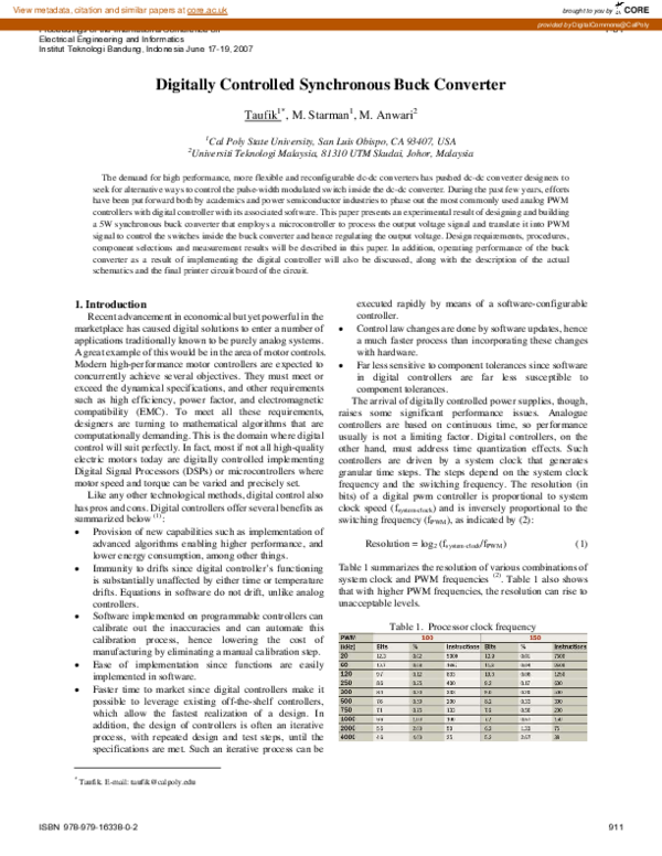 (PDF) Digitally controlled synchronous buck converter