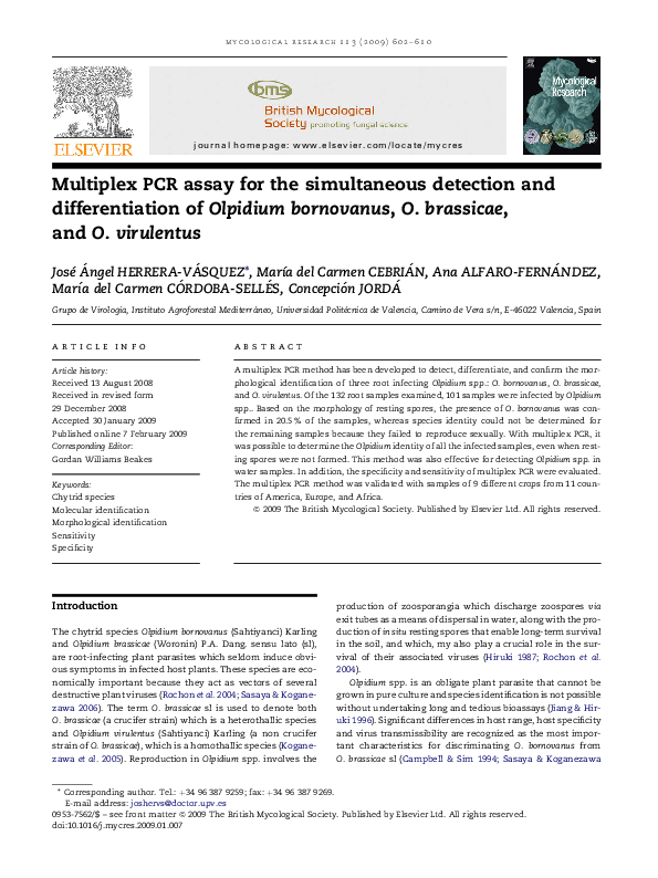 (PDF) Multiplex PCR assay for the simultaneous detection and ...