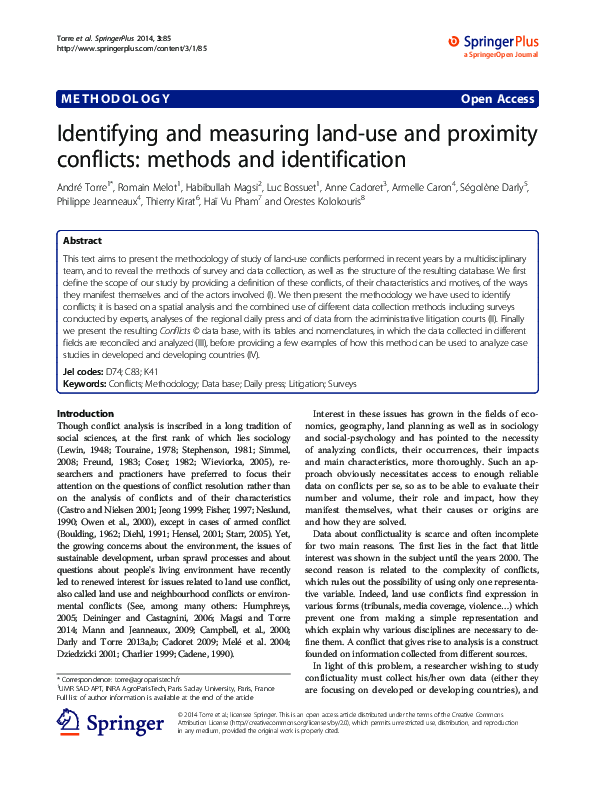 (PDF) Identifying and measuring land-use and proximity conflicts ...