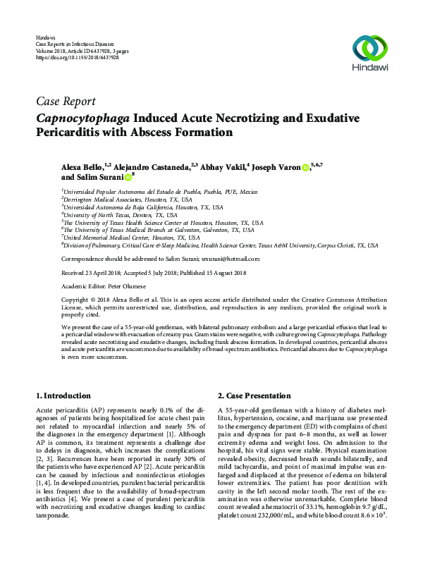 (PDF) Capnocytophaga Induced Acute Necrotizing and Exudative ...