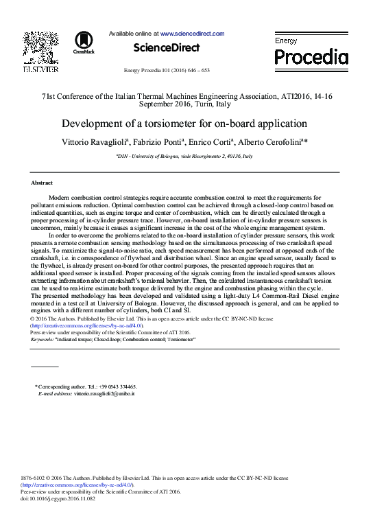 (PDF) Development of a Torsiometer for On-board Application