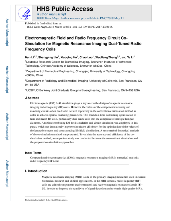 Pdf Electromagnetic Field And Radio Frequency Circuit Co Simulation