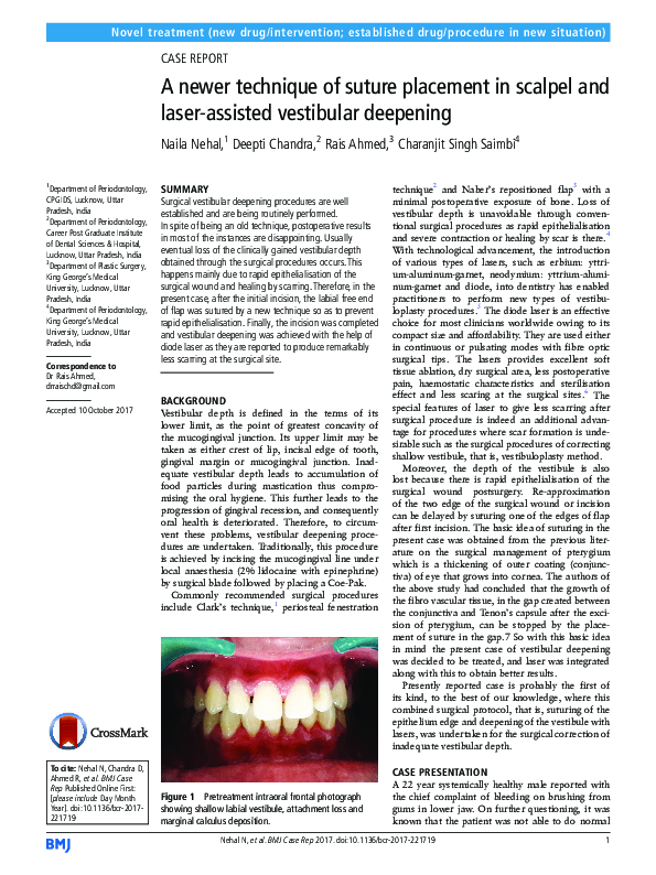 (PDF) A newer technique of suture placement in scalpel and laser ...