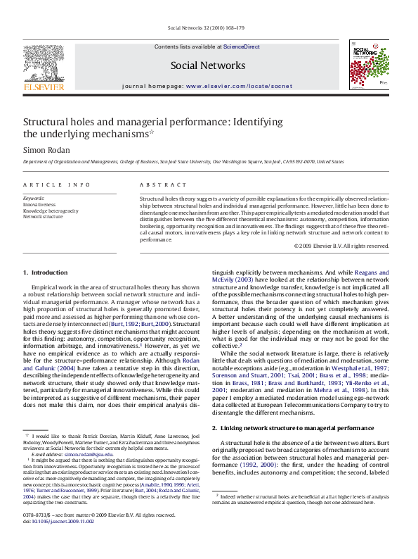 (PDF) Structural holes and managerial performance: Identifying the ...