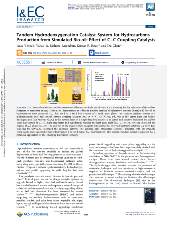 (PDF) Tandem Hydrodeoxygenation Catalyst System for Hydrocarbons ...