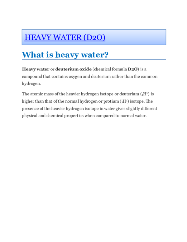 (PDF) Heavy water D2O