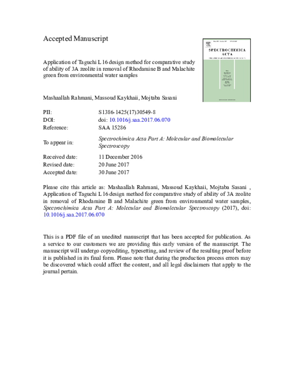 (PDF) Application of Taguchi L16 design method for comparative study of ...