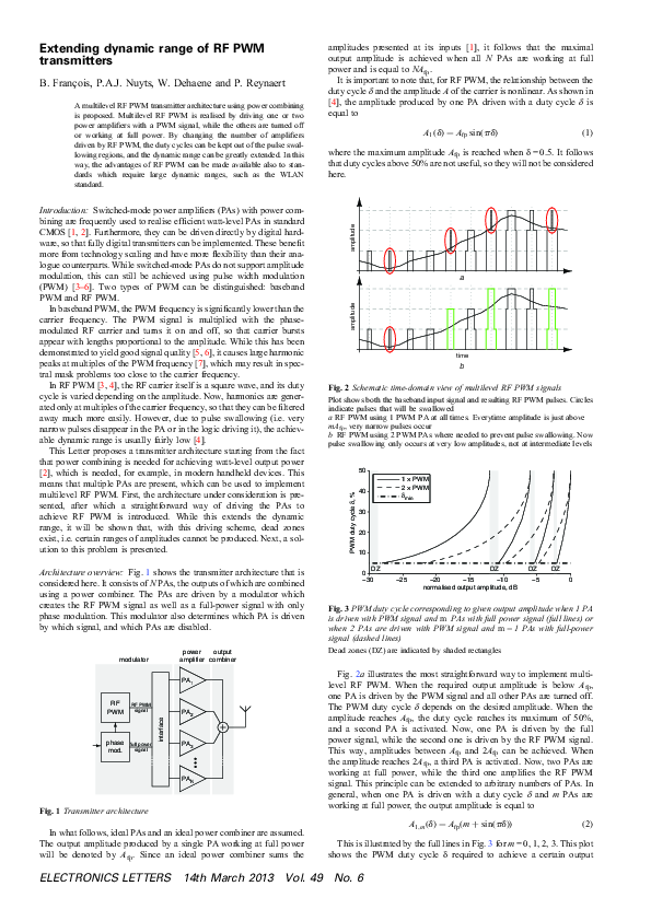 (PDF) Extending dynamic range of RF PWM transmitters