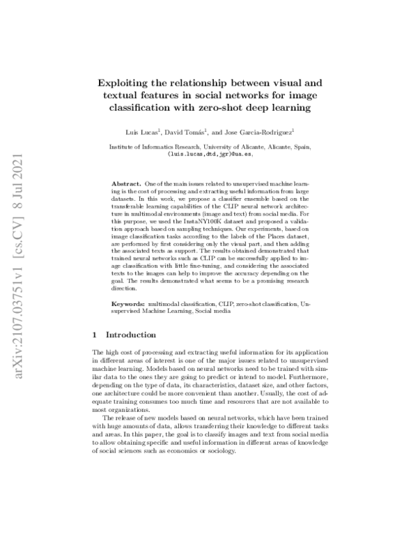 Pdf Exploiting The Relationship Between Visual And Textual Features