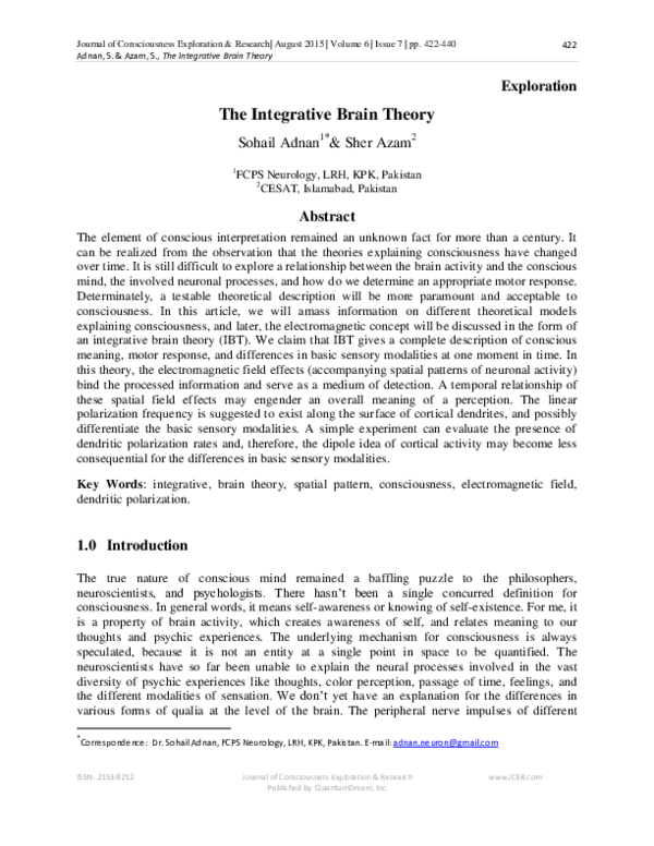 (PDF) The Integrative Brain Theory