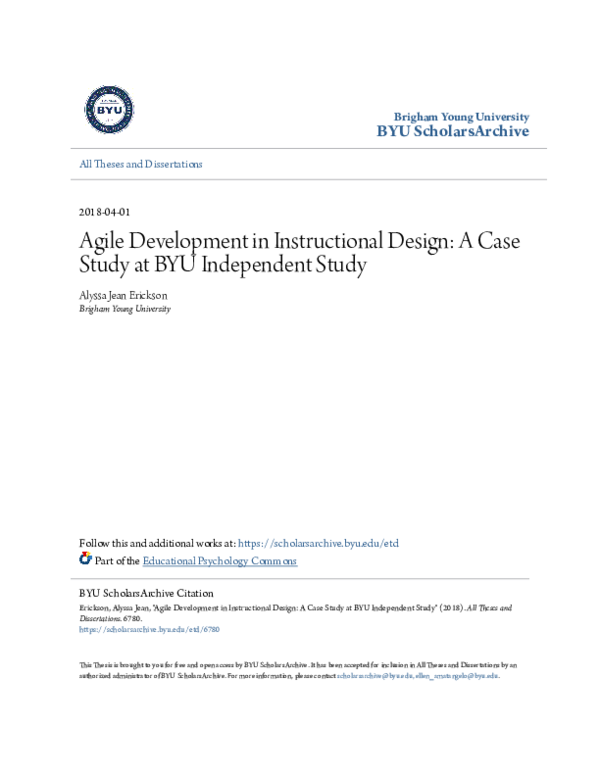 (PDF) Agile Development in Instructional Design: A Case Study at BYU ...