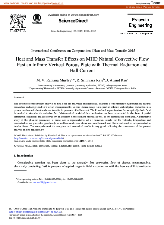 (PDF) Heat and Mass Transfer Effects on MHD Natural Convective Flow ...