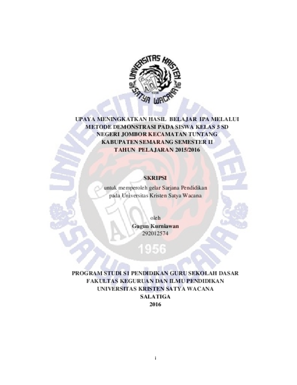 (PDF) Upaya Meningkatkan Hasil Belajar IPA Melalui Metode Demonstrasi ... (PDF) Upaya Meningkatkan Hasil Belajar IPA Melalui Metode Demonstrasi ...