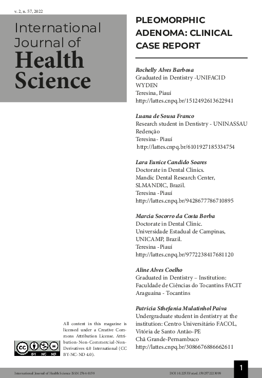 (PDF) PLEOMORPHIC ADENOMA: CLINICAL CASE REPORT (Atena Editora)