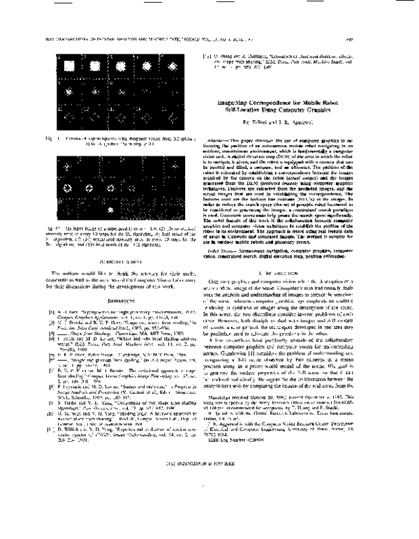 Pdf Image Map Correspondence For Mobile Robot Self Location Using