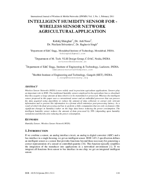 (PDF) Intelligent Humidity Sensor for Wireless Sensor Network ...