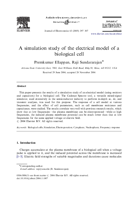 (PDF) A simulation study of the electrical model of a biological cell