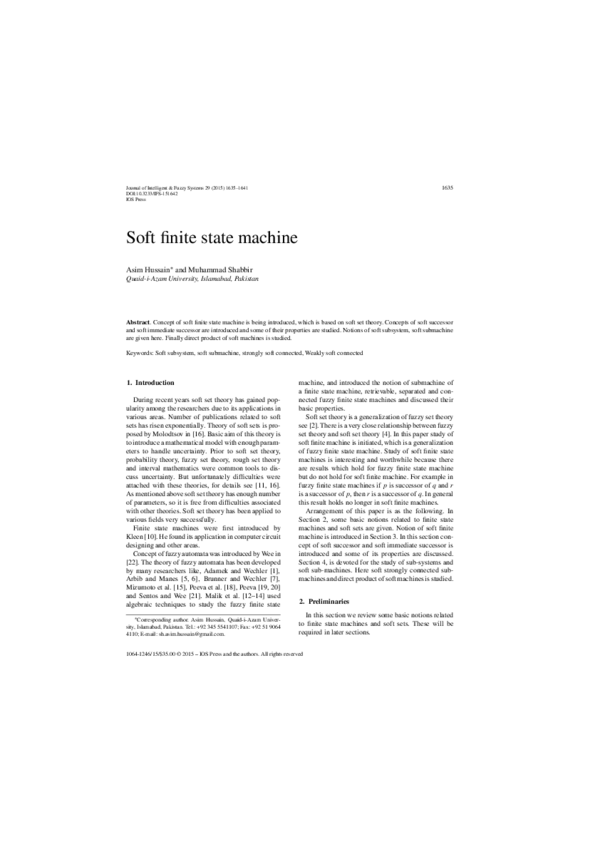 (PDF) Soft finite state machine