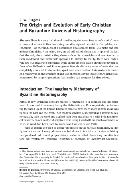 (PDF) The Origin and Evolution of Early Christian and Byzantine ...