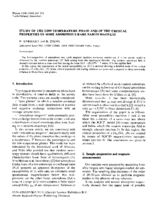 (PDF) Study of the low temperature phase and of the critical properties ...