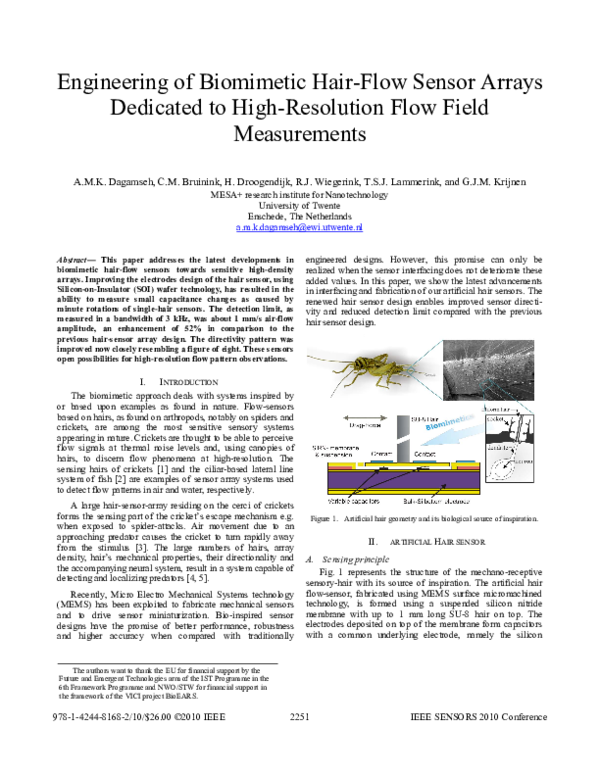 (PDF) Engineering of biomimetic hair-flow sensor arrays dedicated to high-resolution flow field ...