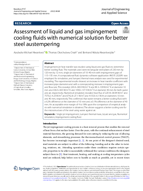 (PDF) Assessment of liquid and gas impingement cooling fluids with ...