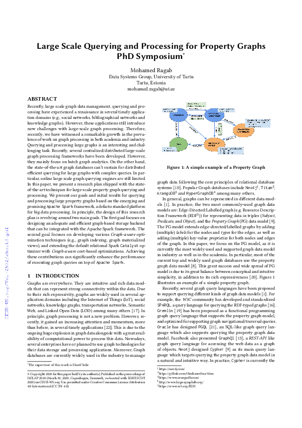 (PDF) Large Scale Querying and Processing for Property Graphs