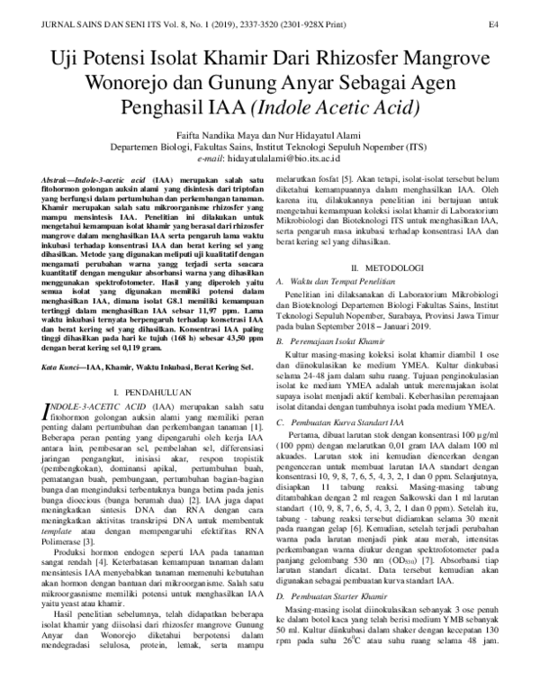 (PDF) Uji Potensi Isolat Khamir Dari Rhizosfer Mangrove Wonorejo dan ...