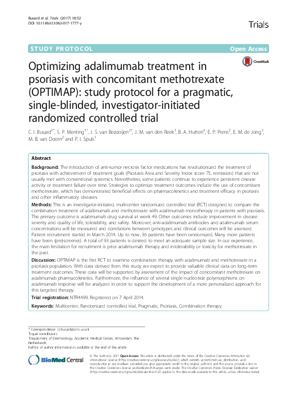 (PDF) Optimizing adalimumab treatment in psoriasis with concomitant ...