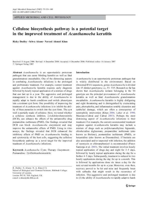 (PDF) Cellulose biosynthesis pathway is a potential target in the ...