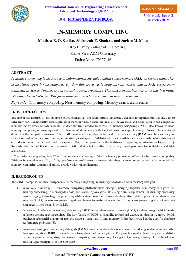 (PDF) In-Memory Computing