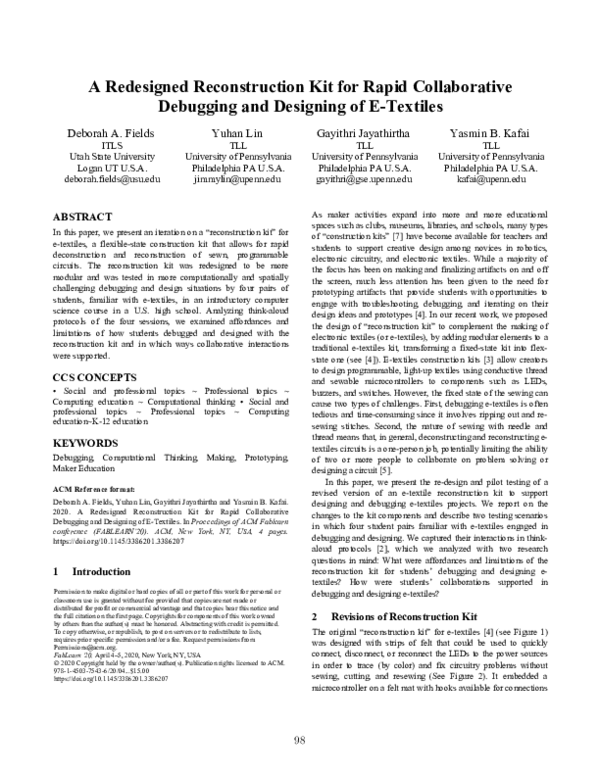 (PDF) A Redesigned Reconstruction Kit for Rapid Collaborative Debugging ...