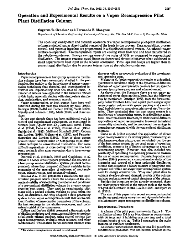 (PDF) Operation and experimental results on a vapor recompression pilot ...