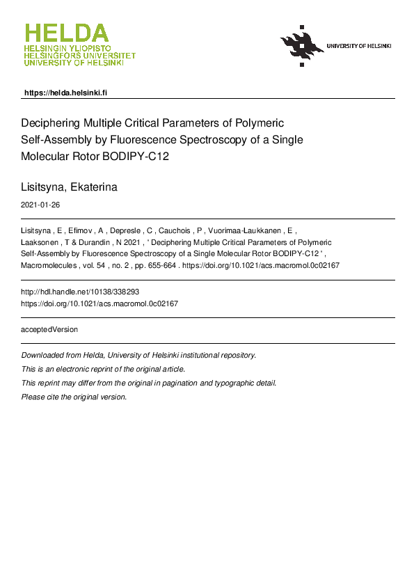 (PDF) Deciphering Multiple Critical Parameters of Polymeric Self ...