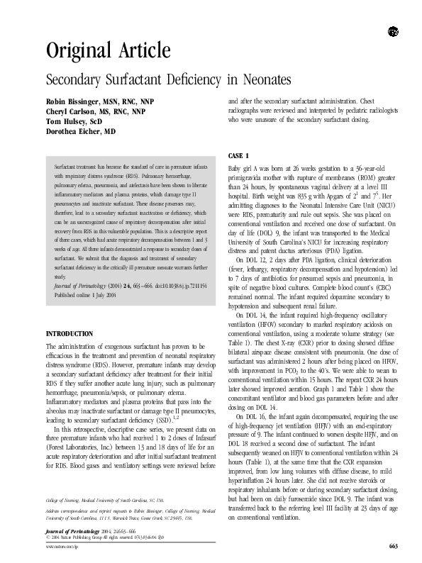 (PDF) Secondary Surfactant Deficiency in Neonates