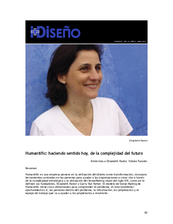 (PDF) Humantific: haciendo sentido hoy,de la complejidad del futuro