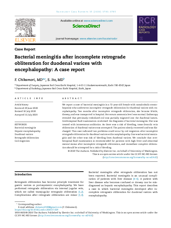 (PDF) Bacterial meningitis after incomplete retrograde obliteration for ...