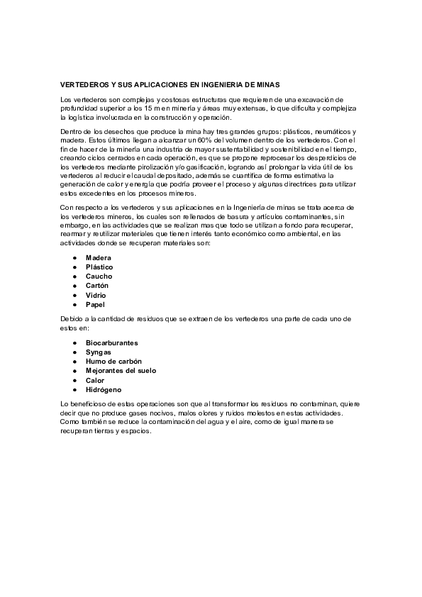 (DOC) VERTEDEROS Y SUS APLICACIONES EN INGENIERIA DE MINAS