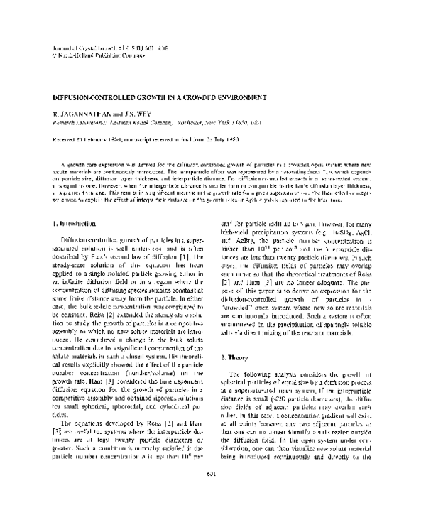 (PDF) Diffusion-controlled growth in a crowded environment