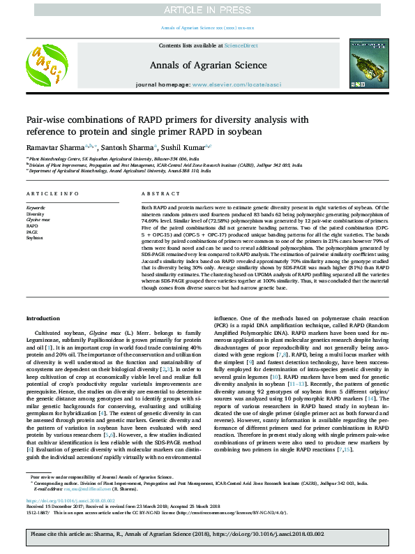 (PDF) Pair-wise combinations of RAPD primers for diversity analysis ...