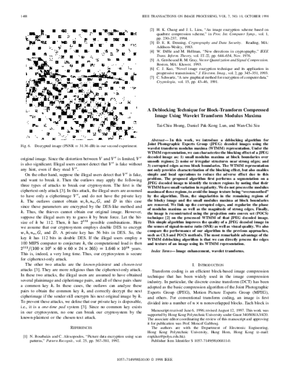 (PDF) A deblocking technique for block-transform compressed image using wavelet transform ...