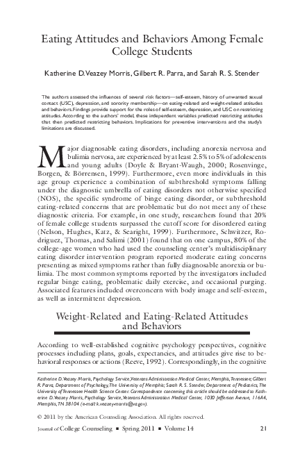 (PDF) Risk Factors for Eating Behaviors in College Women