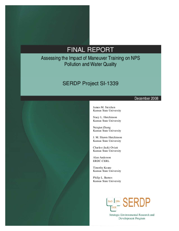 (PDF) Assessing the Impact of Maneuver Training on NPS Pollution and ...