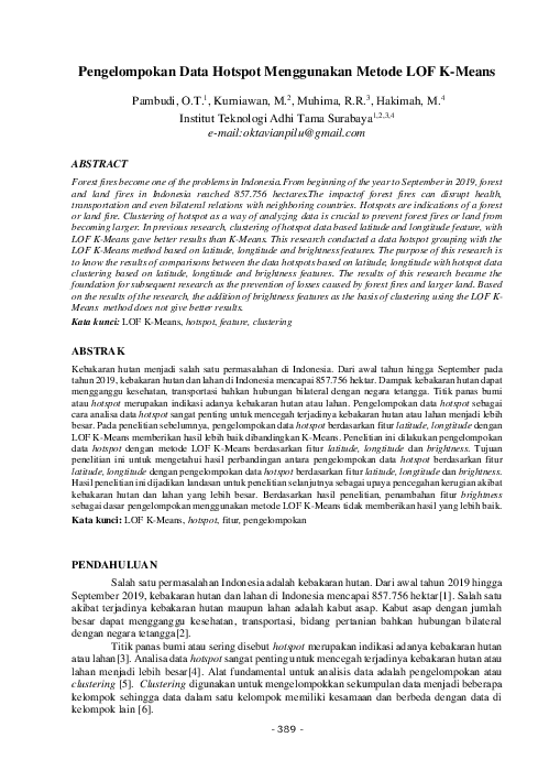 (PDF) Pengelompokan Data Hotspot Menggunakan Metode LOF K-Means