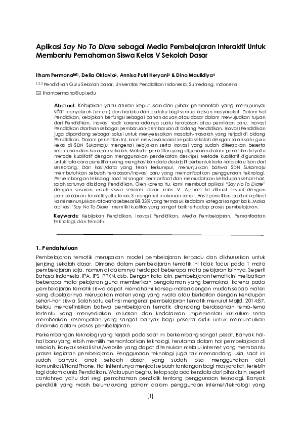 (PDF) Aplikasi Say No To Diare sebagai Media Pembelajaran Interaktif ...