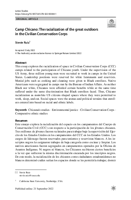 (PDF) Camp Chicano: The racialization of the great outdoors in the ...