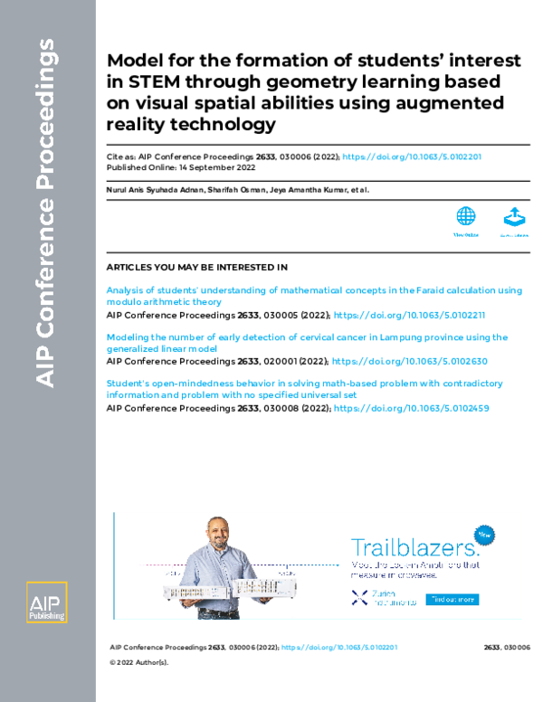 (PDF) Model for the formation of students’ interest in STEM through geometry learning based on ...
