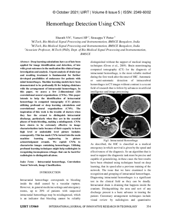 (PDF) Hemorrhage Detection Using CNN