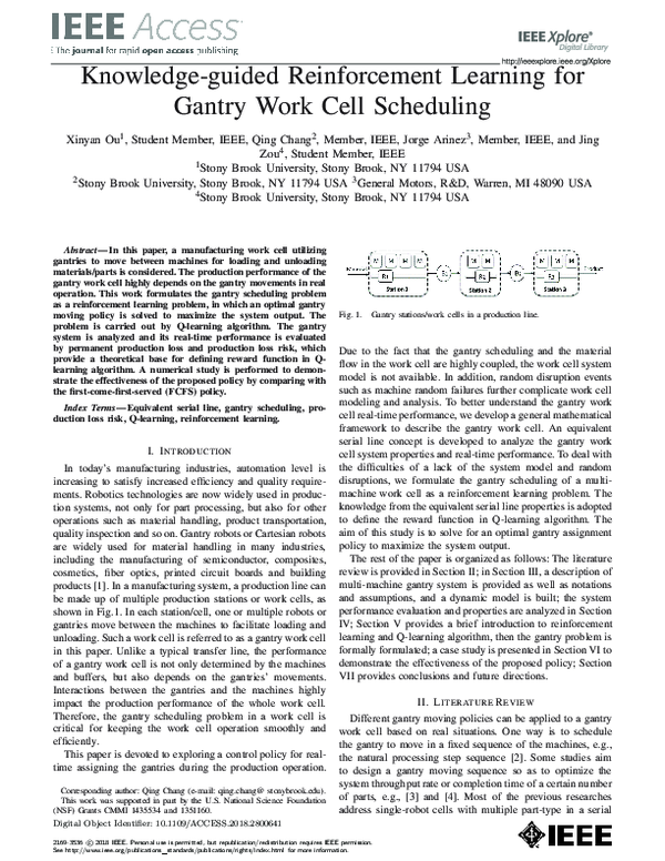 (PDF) Gantry Work Cell Scheduling through Reinforcement Learning with Knowledge-guided Reward ...