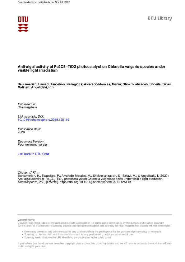 (PDF) Anti-algal activity of Fe2O3–TiO2 photocatalyst on Chlorella ...
